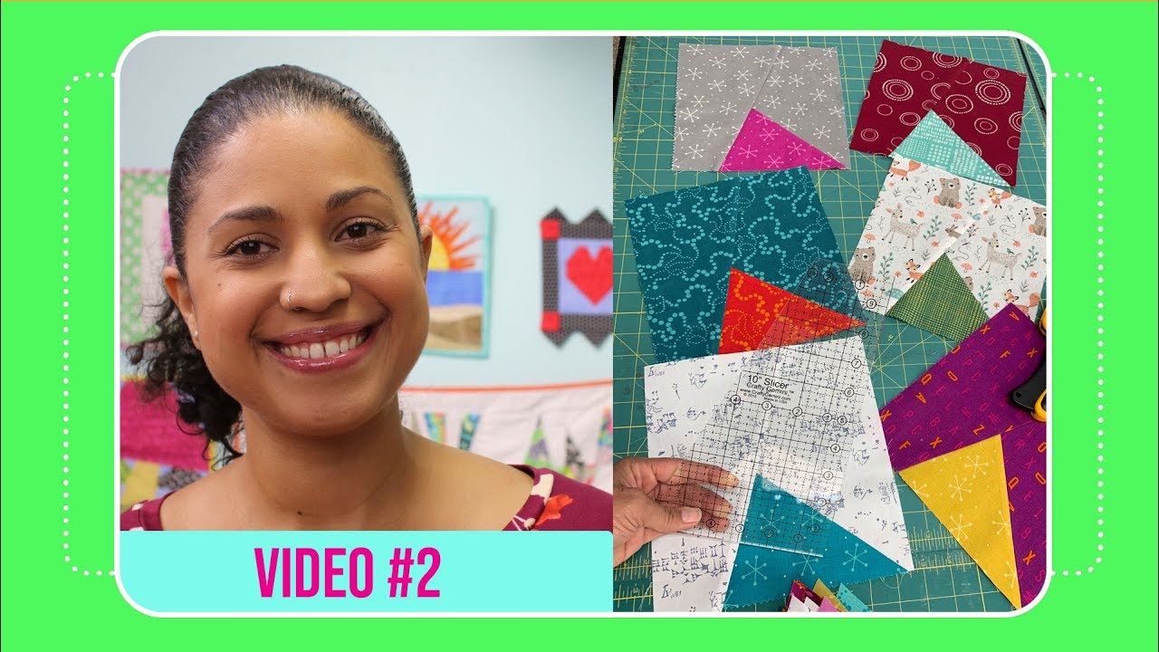 Samosa Quilt Along with 10" Slicer- Video #2: Cutting 10" squares from ...