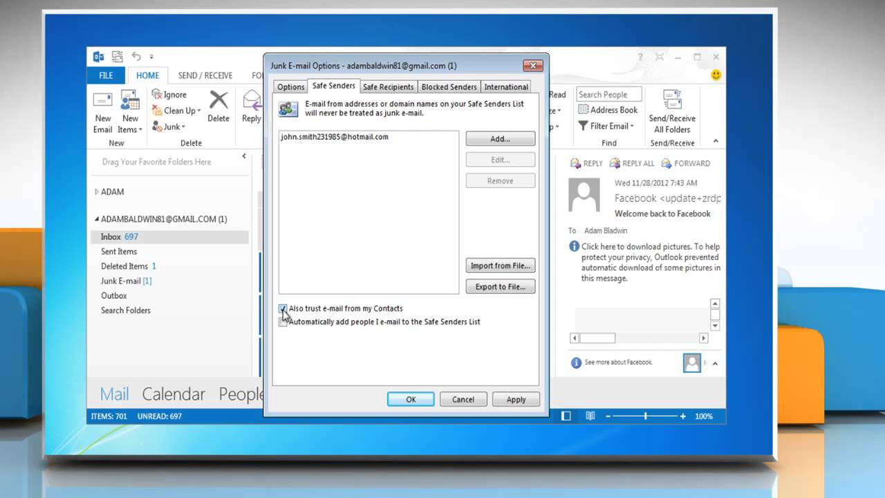 How To Configure Junk Email Settings In Outlook 2013 In Windows 7 how-to-configure-junk-email-settings-in-outlook-2013-in-windows-7