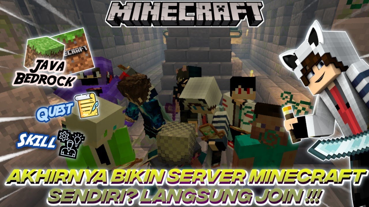 AKU AKHIRNYA BIKIN SERVER MINECRAFT, BISA JAVA & BEDROCK - MINECRAFT ...