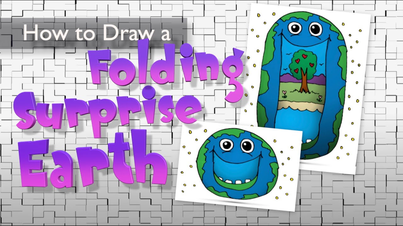 How to Draw an Earth Folding Surprise 🌎 Art for Kids ♻️ Earth Day ♻️ ...