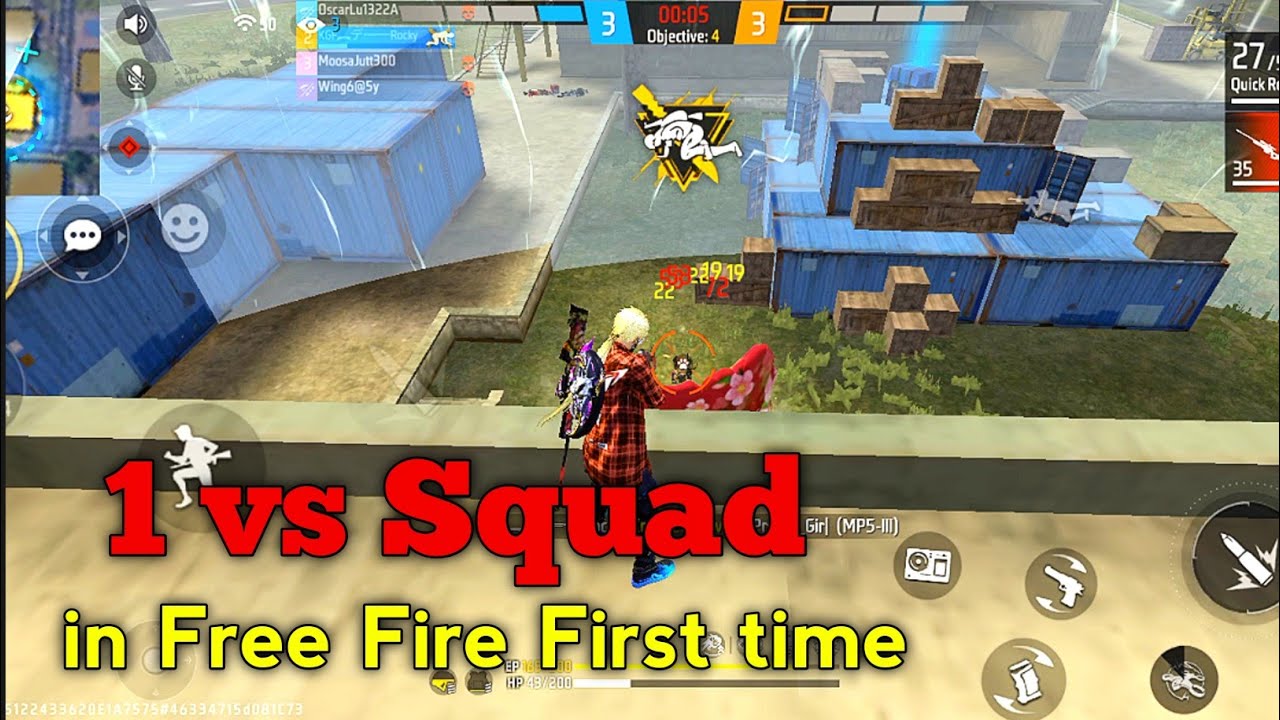 First time in Free Fire 1 vs Squad/FREE Fire video/FF/Forrest li/1Gun ...