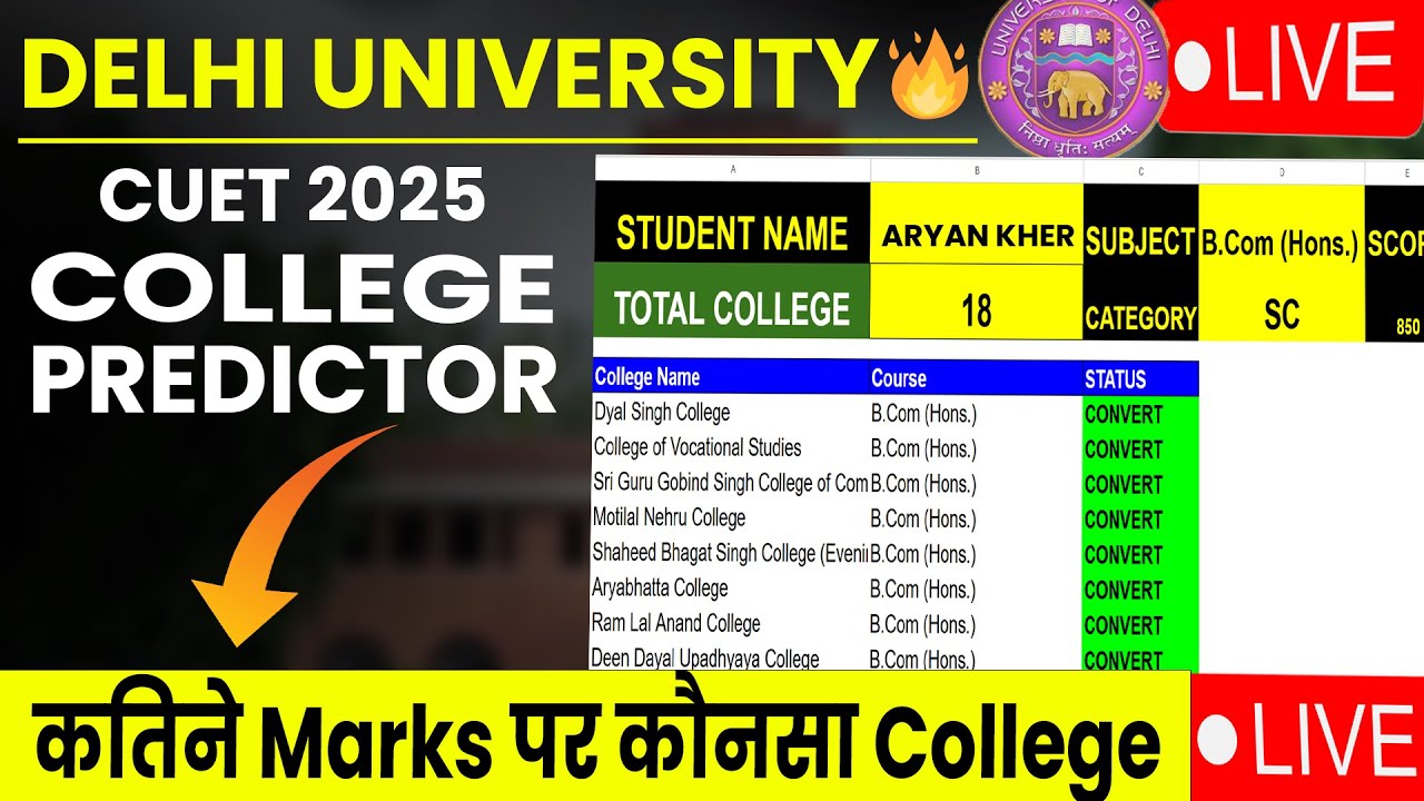 LIVE CUET UG 2025 ALL DOUBTS SOLVED!🔥Simulated RANKS | #delhiuniversity ...