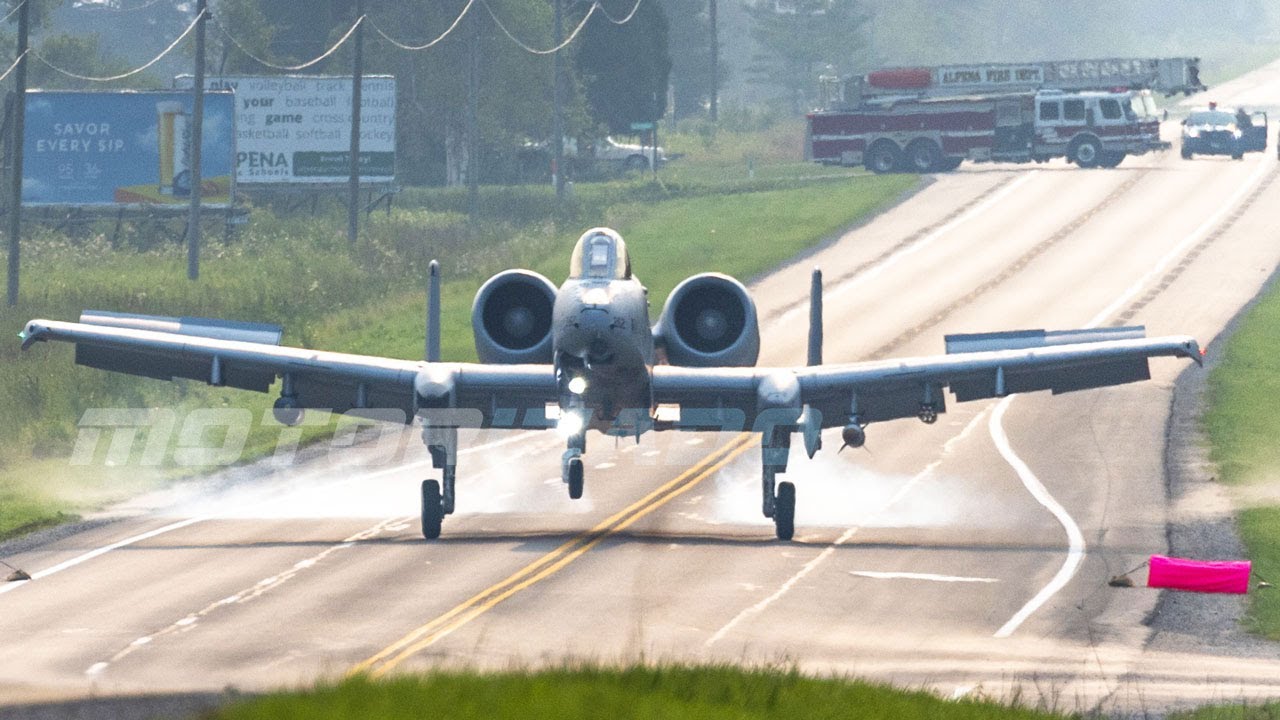 Planes Landing and Take Off from Michigan Highway 32 - YouTube