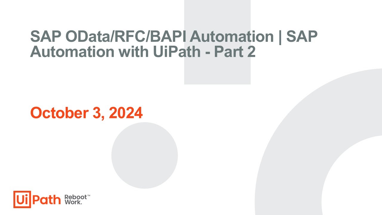 SAP OData/RFC/BAPI Automation | SAP Automation with UiPath - Part 2 ...