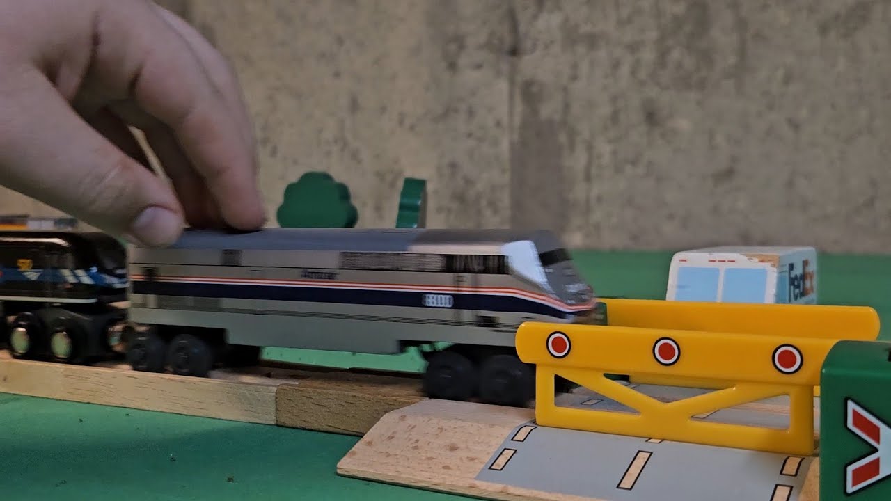 Wooden Amtrak train - YouTube