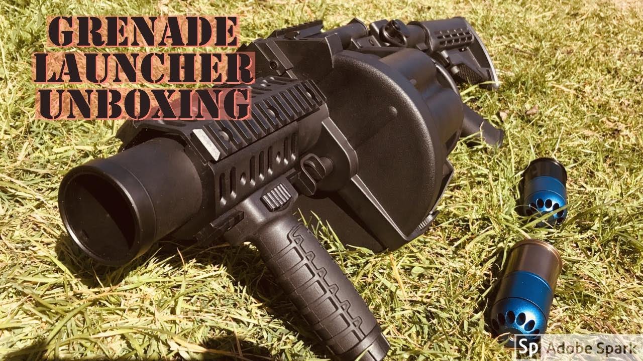 ICS MGL Airsoft Grenade Launcher unboxing and test fire - YouTube