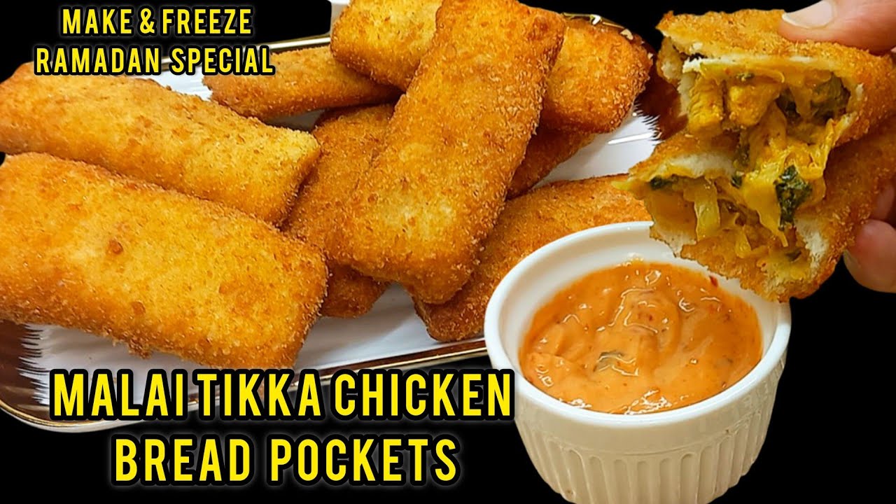 Malai Tikka Chicken Bread Pockets | Creamy Bread Pockets | Ramzan ...