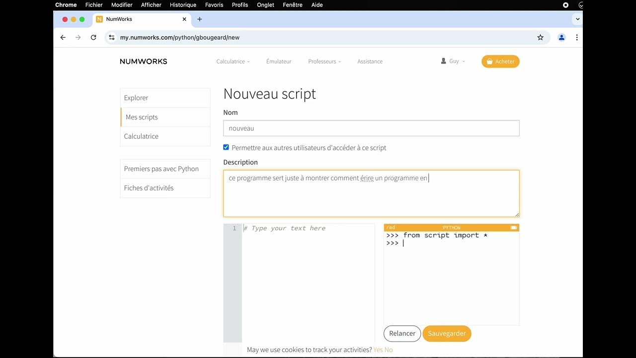 [numworks] Envoyer un programme en Python de l'ordinateur avec la calculatrice - YouTube