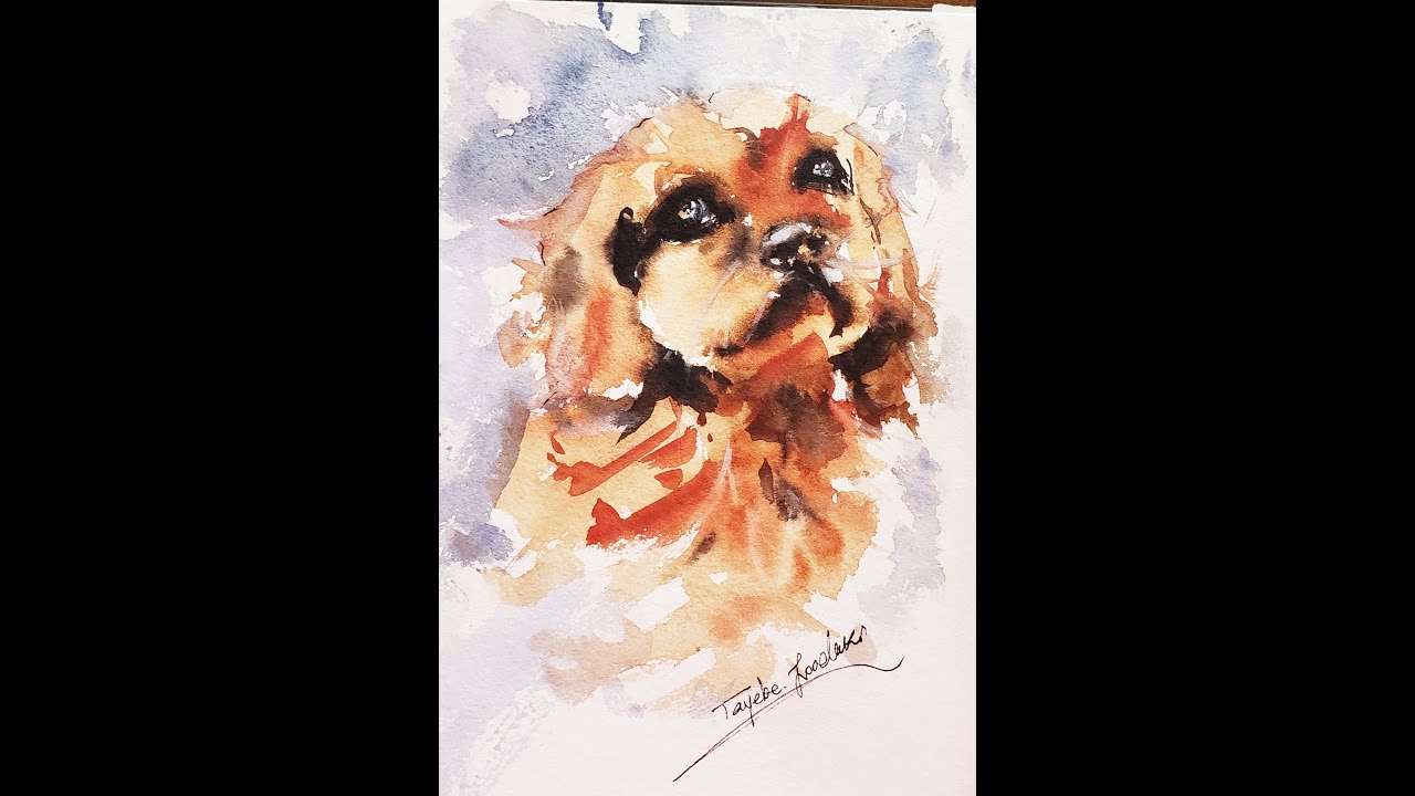 How to paint a puppy in watercolor, painting dogs in watercolor, #puppy ...