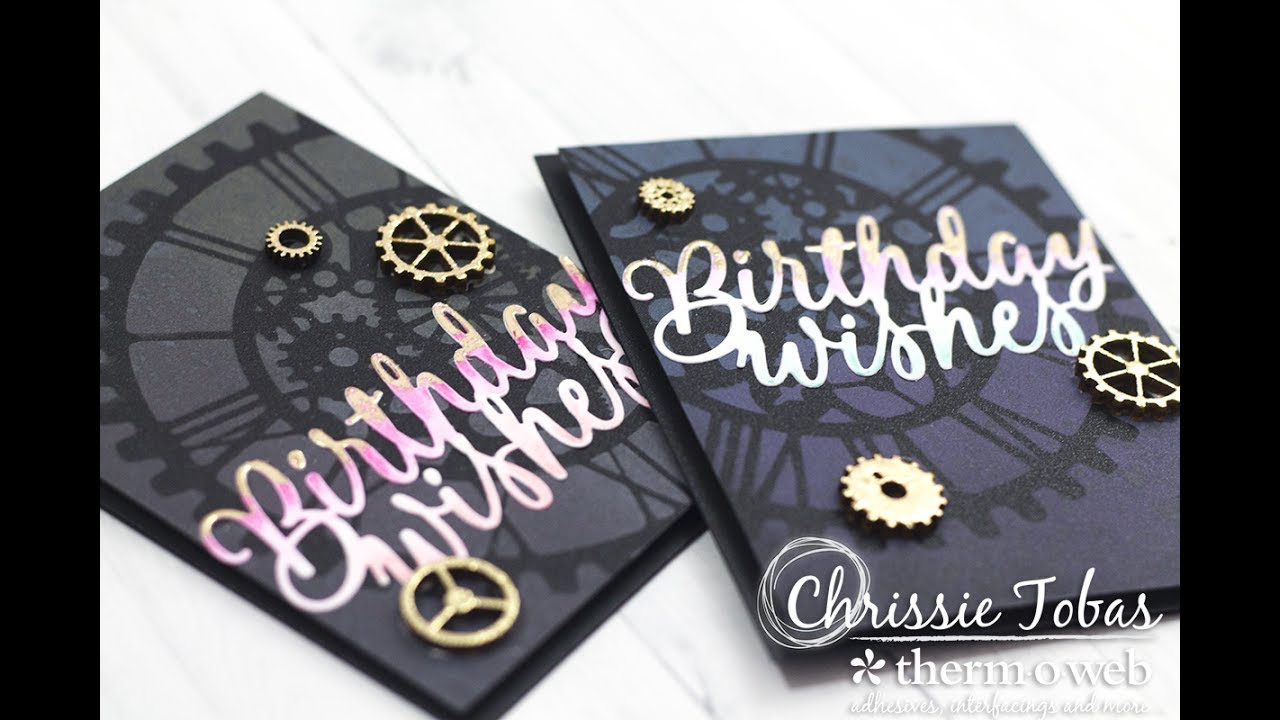 Create Unique Deco Foil Watercolored Cards - YouTube