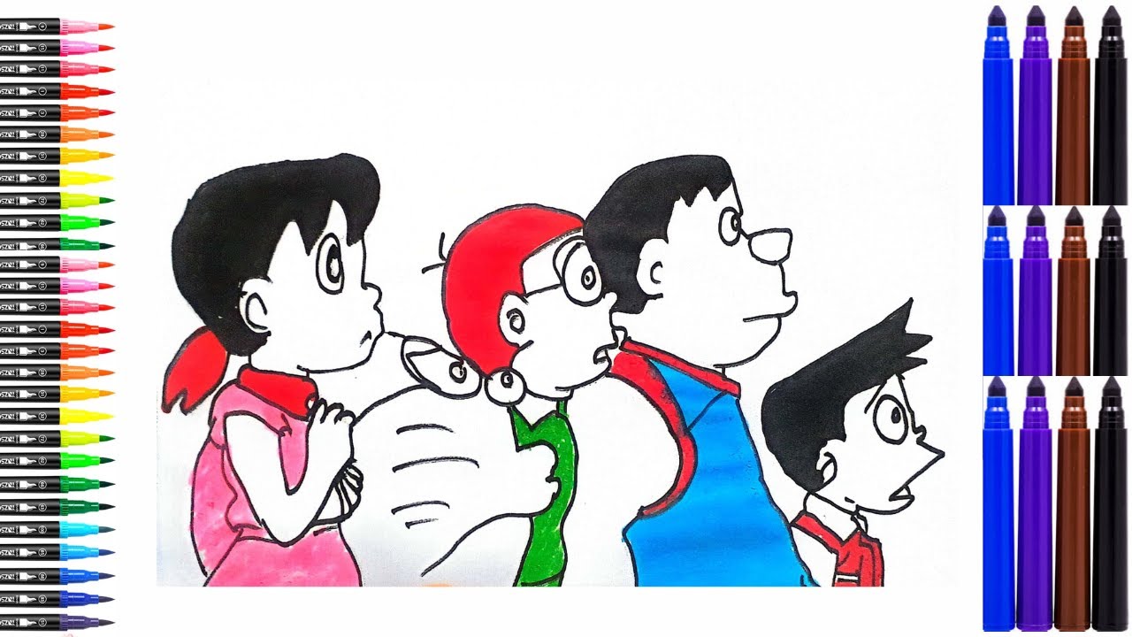 How to Drawing Doraemon ||Drawing Doraemon Cartoon All Characters ...
