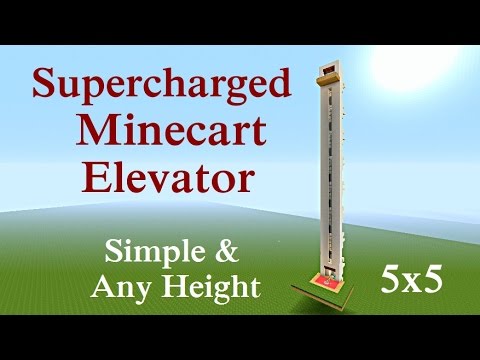 Minecraft Tutorial : Supercharged Minecart Elevator - YouTube