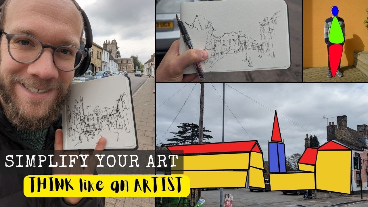 How to Simplify in Sketches and Drawings - Buildings, People, Dogs ...