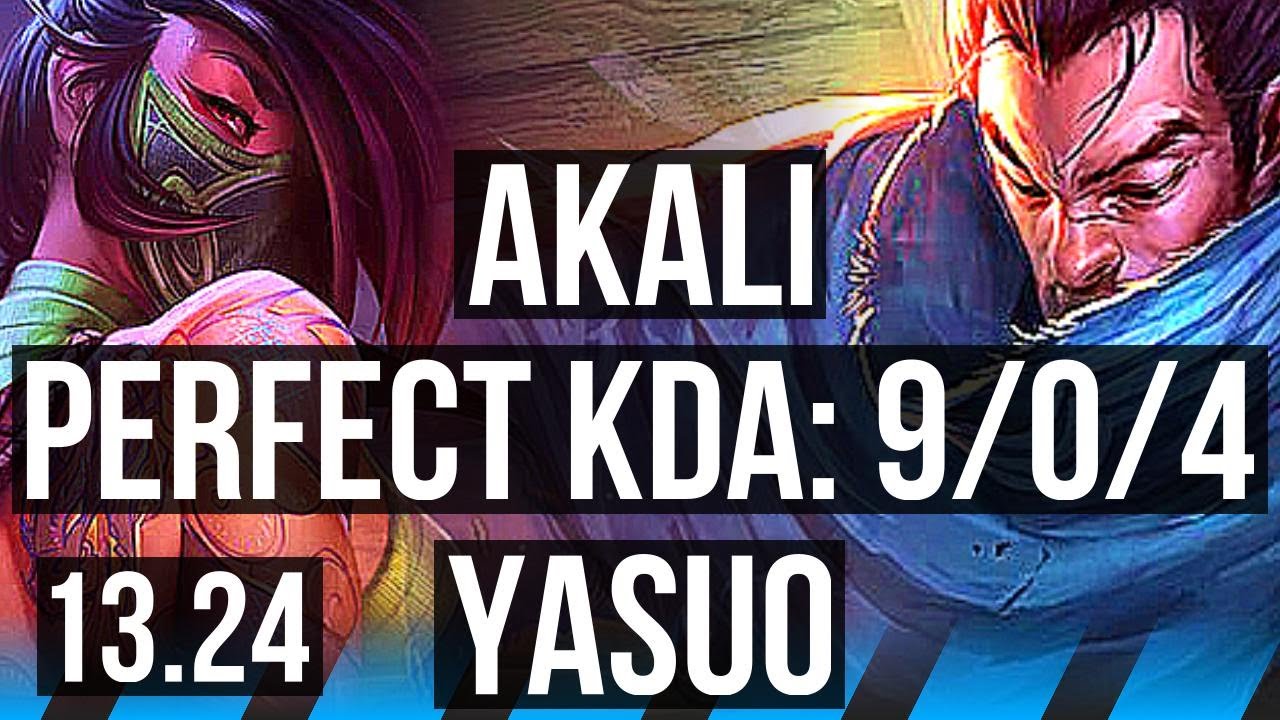 AKALI vs YASUO (MID) | 9/0/4, 800+ games, Legendary | NA Master | 13.24 ...