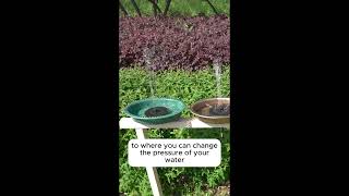 VIVOHOME Polyresin Antique Outdoor Green Garden Bird Bath and Solar Powered Round Pond Fountain