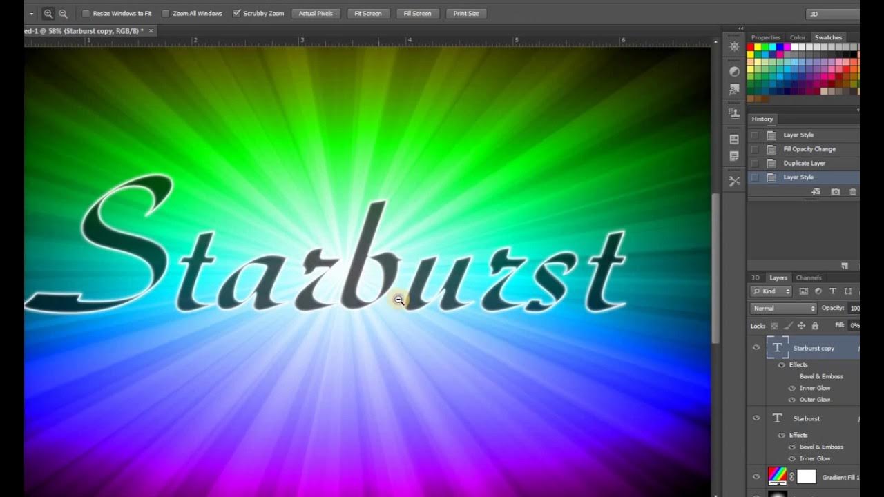 Photoshop tutorial : how to make starburst effect - YouTube