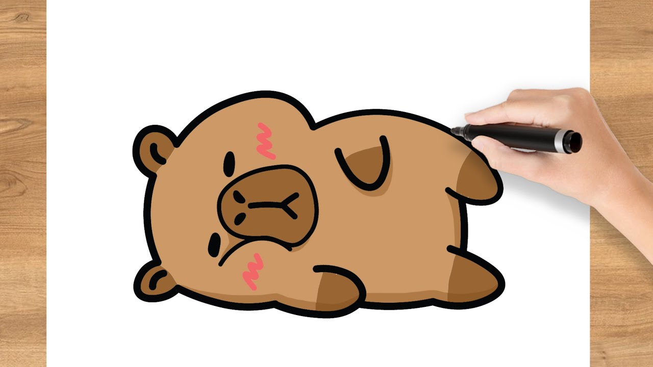 Cómo dibujar un capibara kawaii fácil | How to Draw Capybara Easy ...