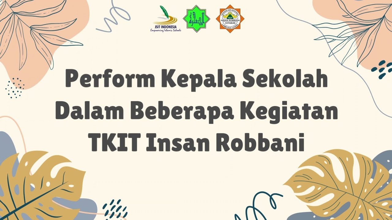 Perform Kepala Sekolah TKIT Insan Robbani - YouTube