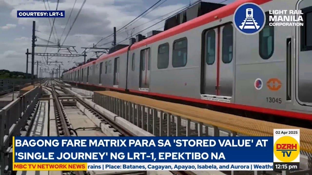 Bagong fare matrix para sa stored value card at single journey ticket ...