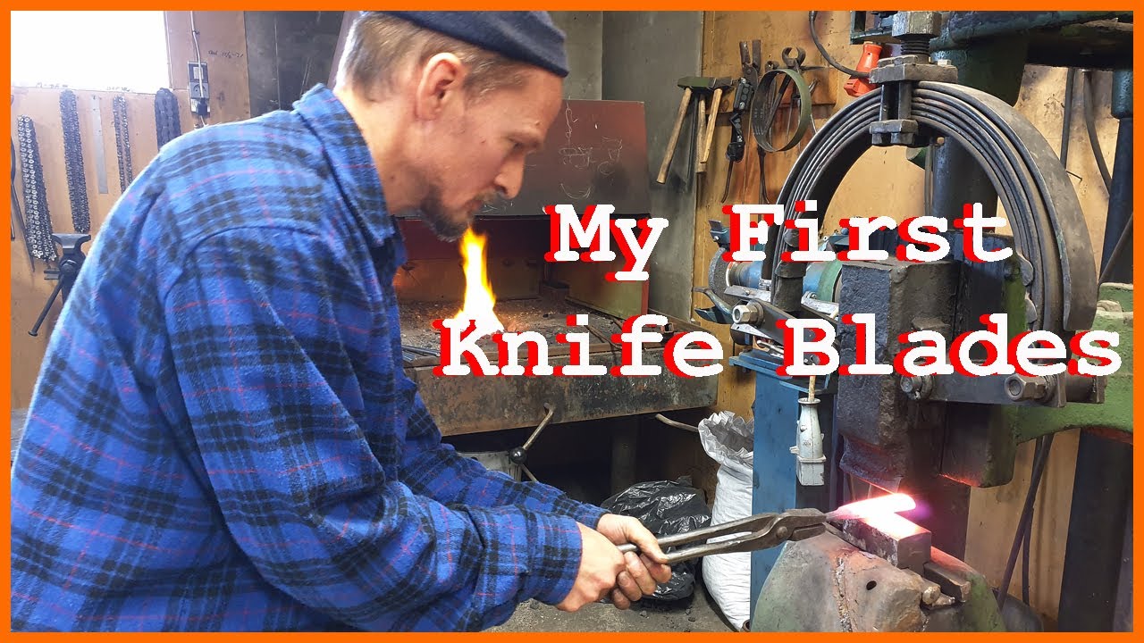 Blacksmithing-Forging my First Knife Blades - YouTube