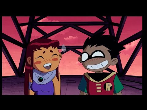 Robin and Starfire Rooftop Scene| Teen Titans: Trouble in Tokyo(2006 ...