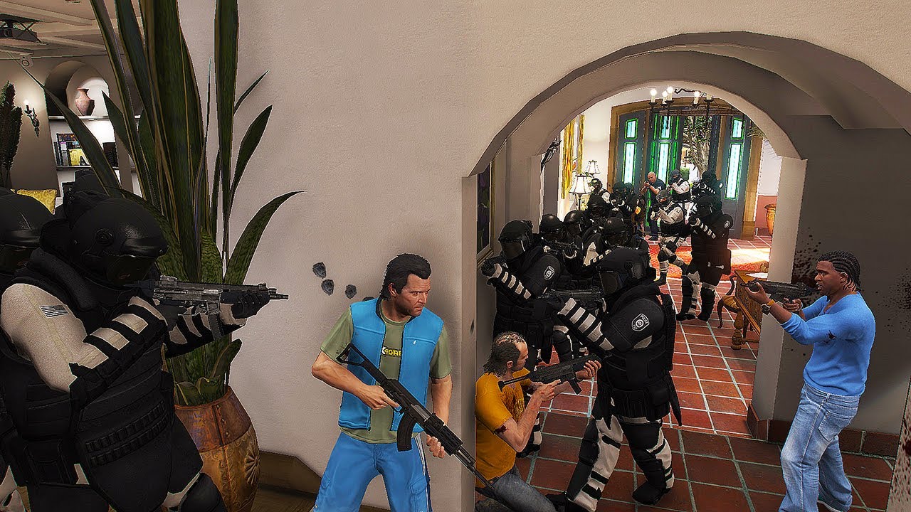 GTA 5: Michael, Franklin & Trevor’s Epic 10-Star Escape from Police ...