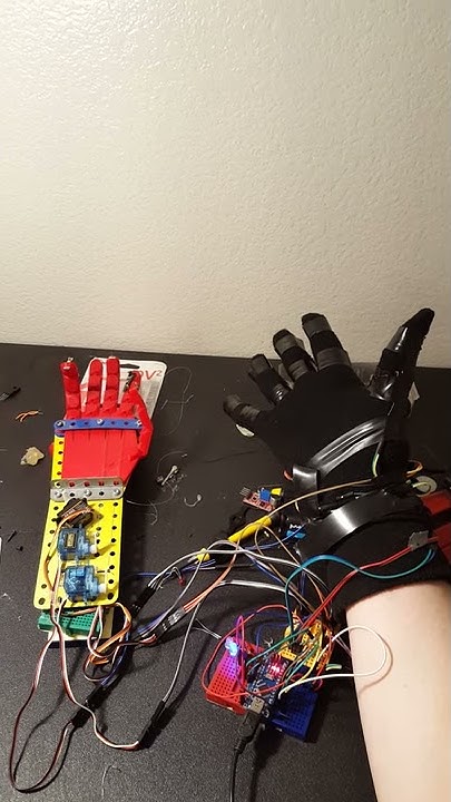 Crude bionic / robotic hand that mirrors hand in glove Arduino /w code ...