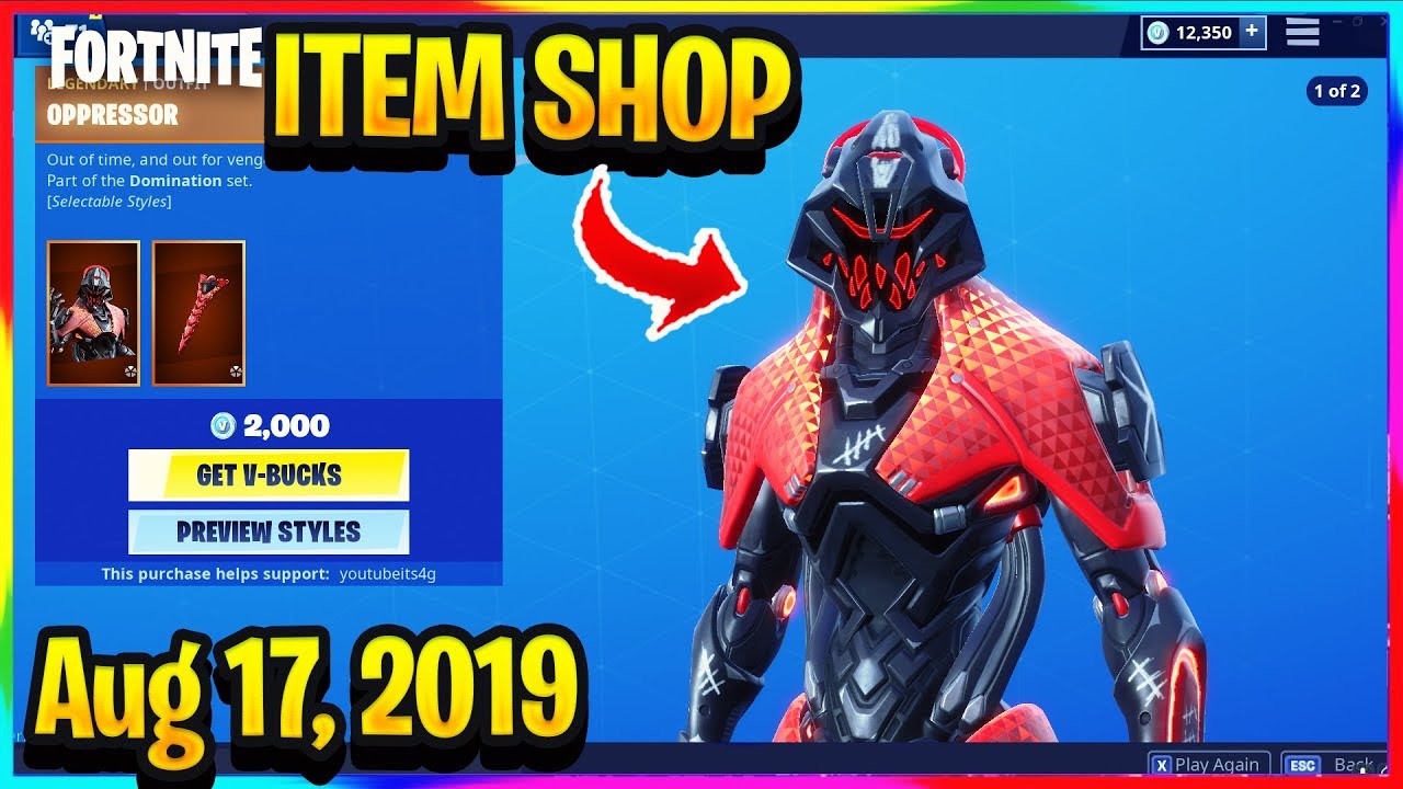 FORTNITE ITEM SHOP *NEW* OPPRESSOR SKIN SET! | ITEM SHOP (Aug 17, 2019 ...