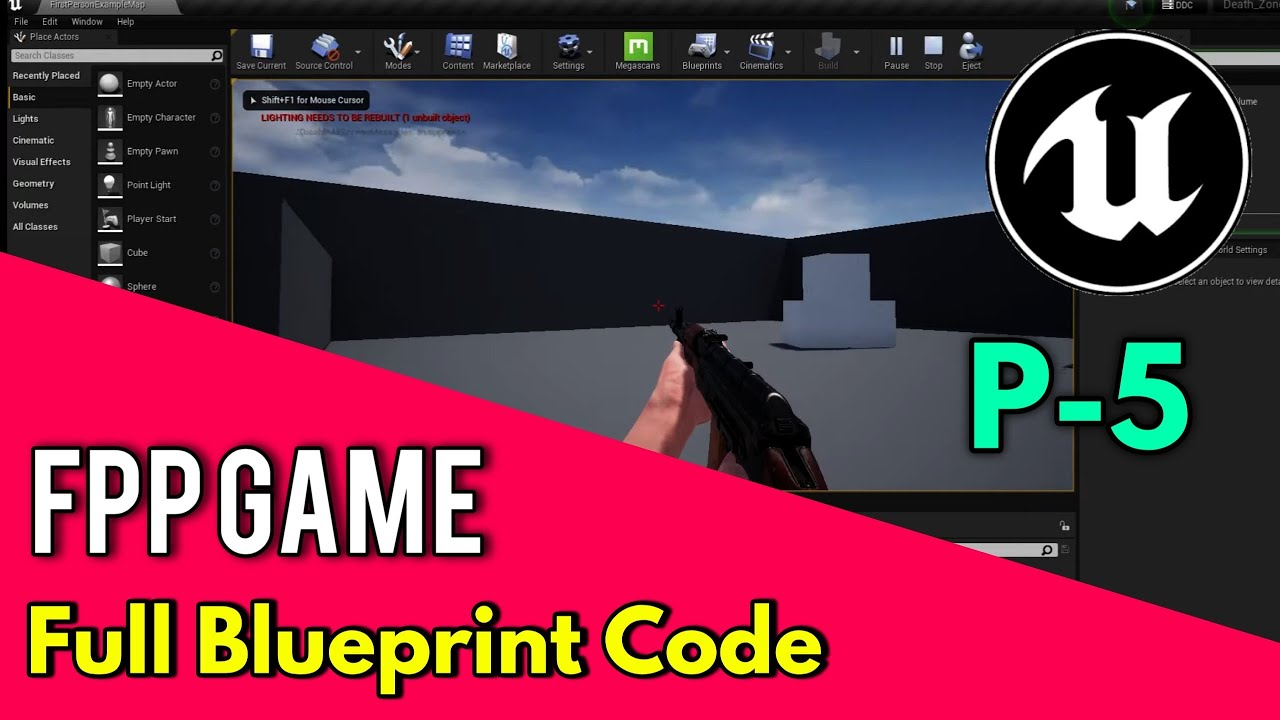 FPP Game in Unreal Engine in Full Blueprint Code Ai Enemy & Health ...