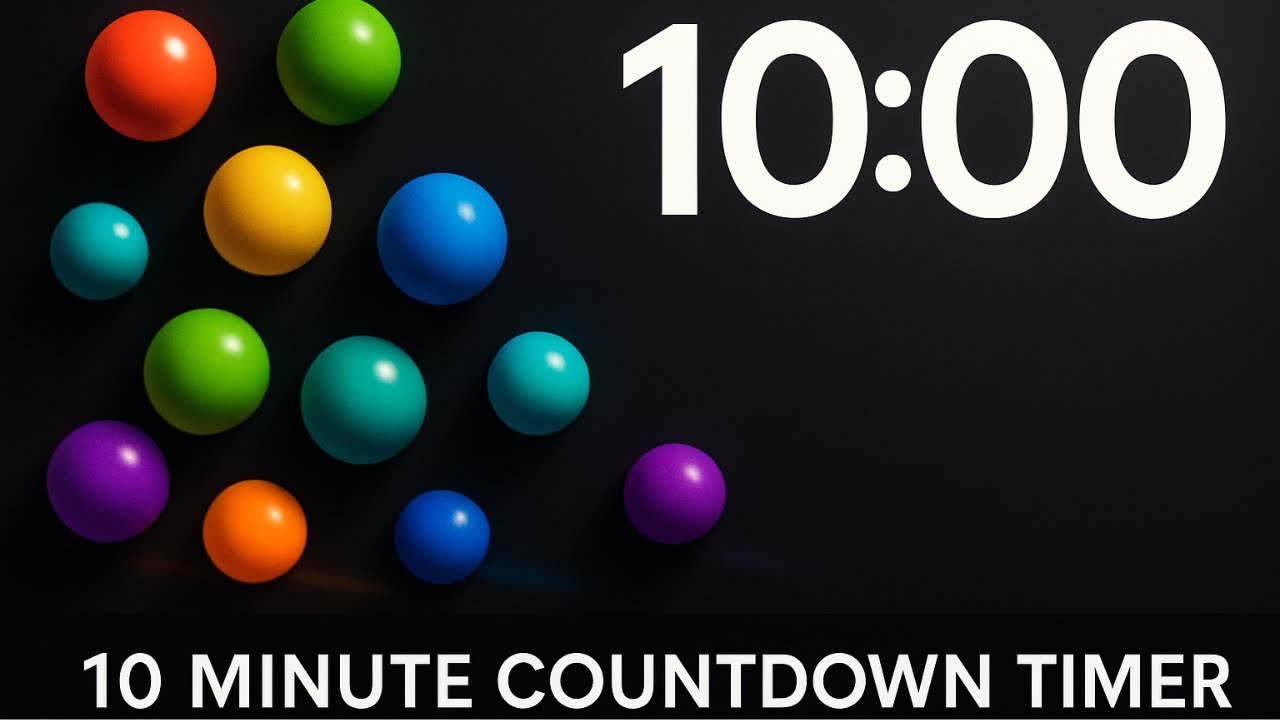 10-minute countdown with 40 color-filled bouncing balls—perfect for ...