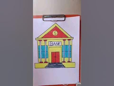 bank drawing easy || how to draw bank drawing #trending #youtubeshorts ...