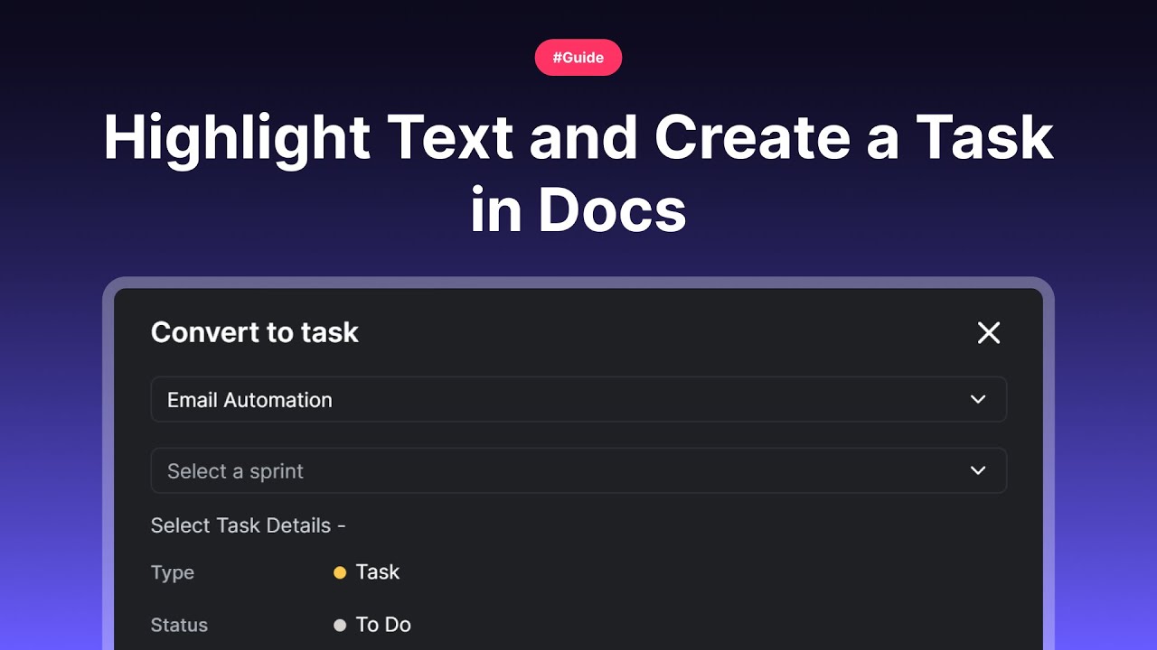 Highlight Text and Create a Task in Docs - YouTube