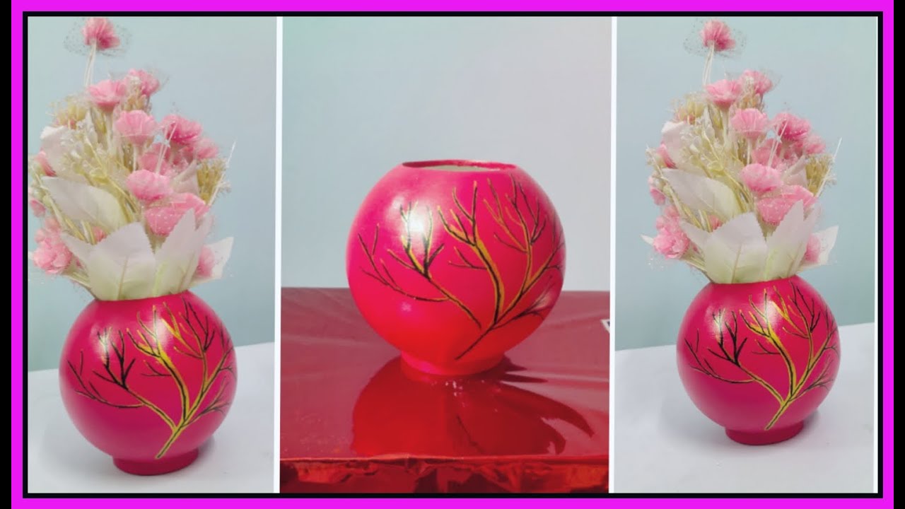 Very easy flower vase// how to make flower vase at home #homedecor # ...