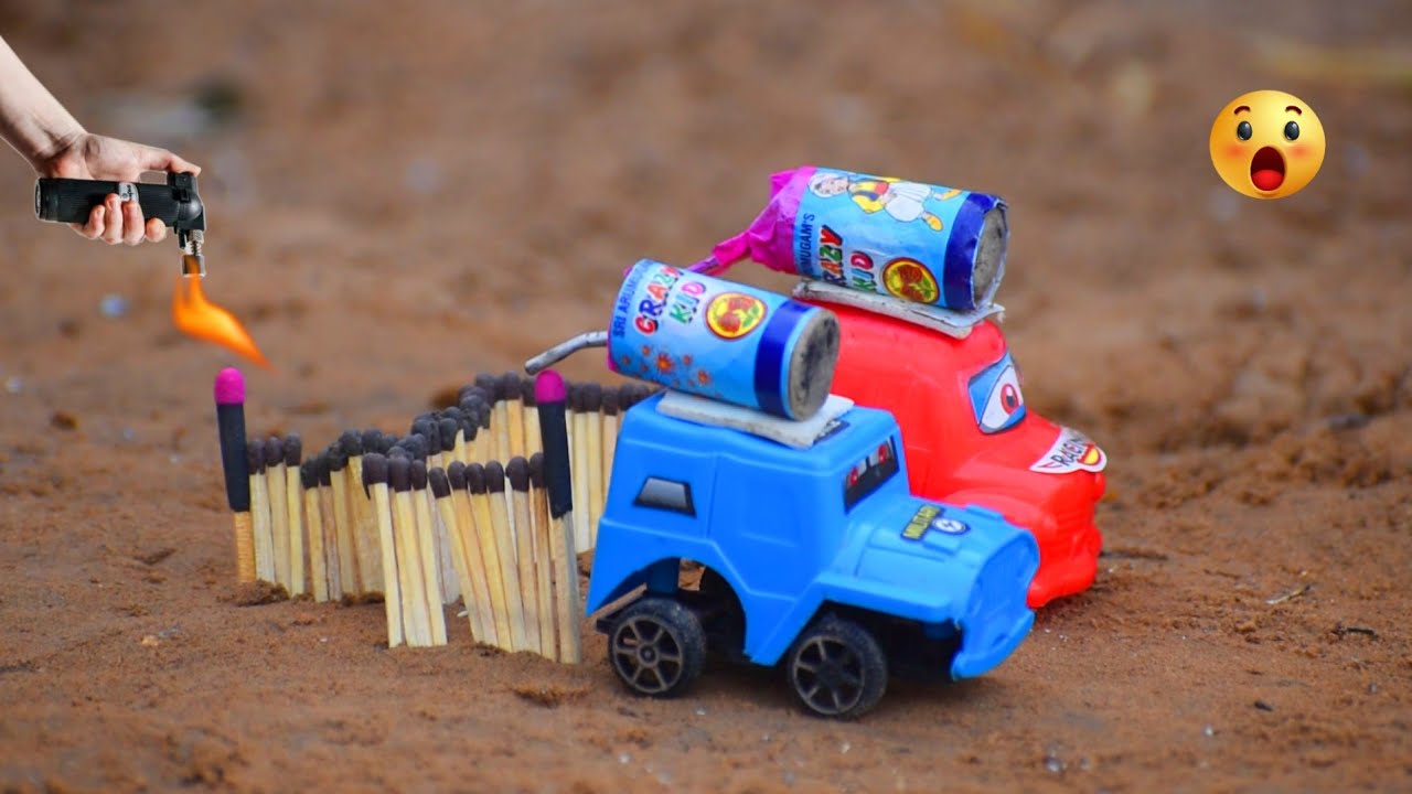 mini car vs crazy kid bomb matchstick reaction , farji experiment - YouTube