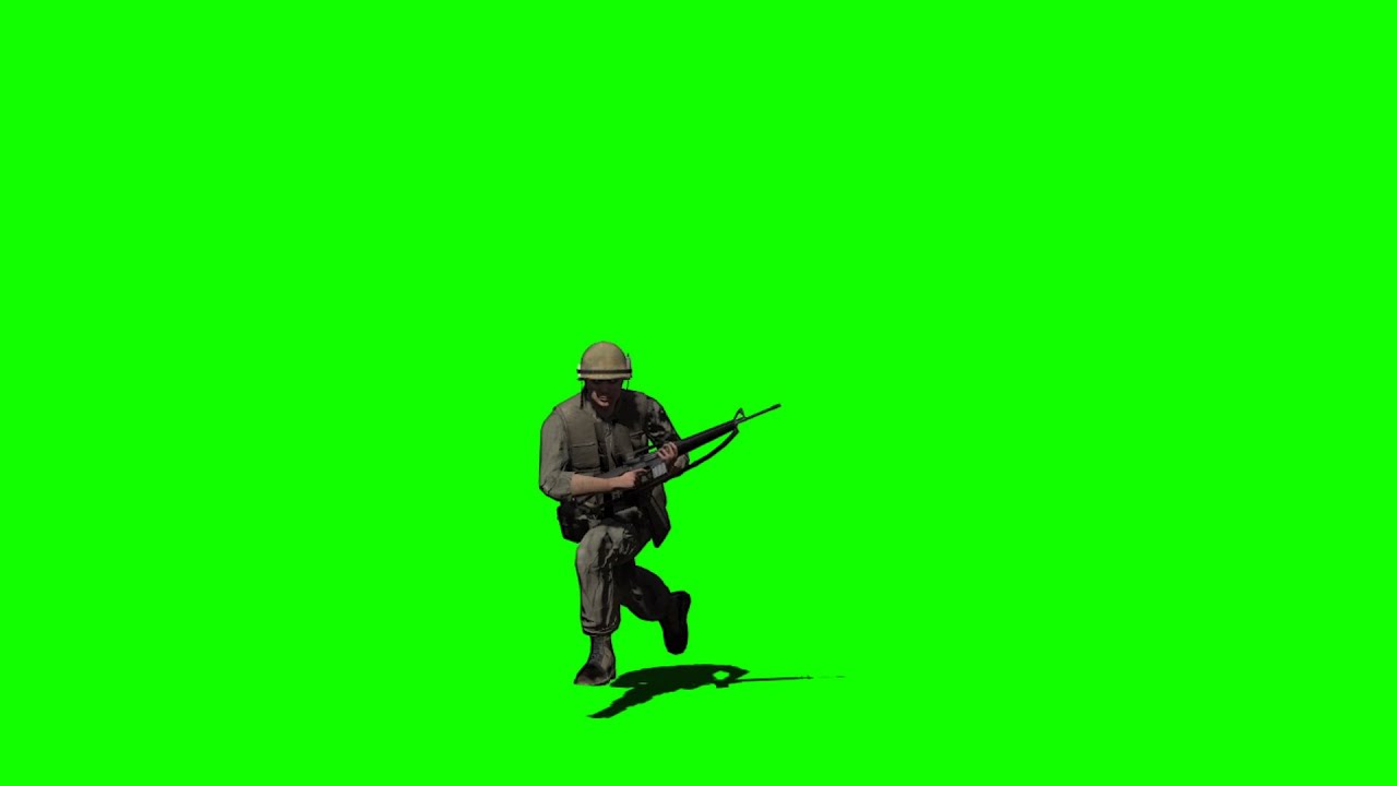 US soldier of Vietnam war with M16 move (1.2) green screen - YouTube