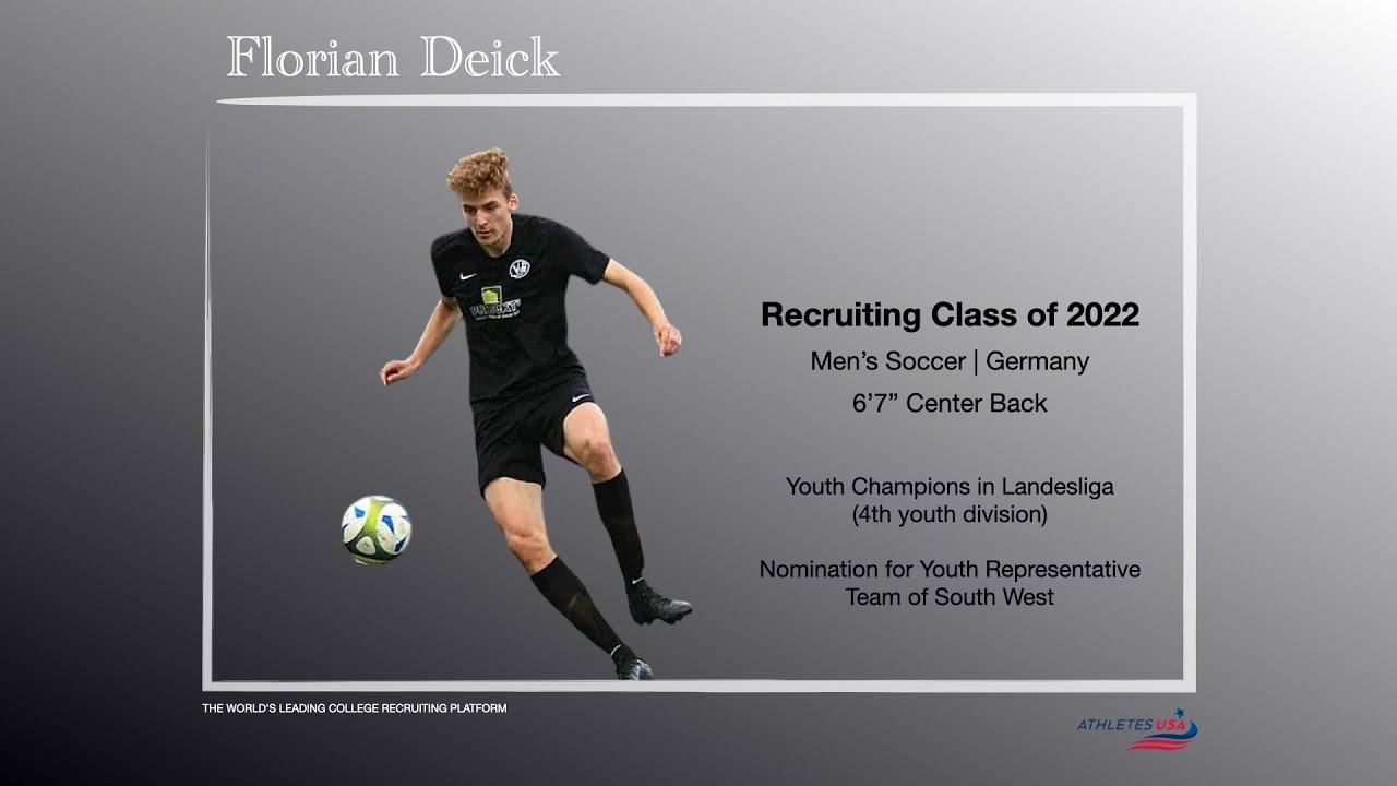 Men's Soccer | 6'7" CB | Florian Deick, Germany | Highlight Video ...