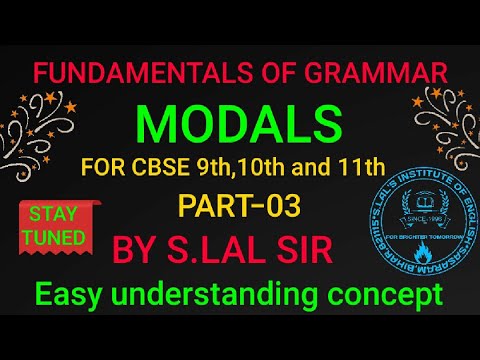MODALS [PART-03] | CBSE CLASS 9th,10th and 11th - YouTube