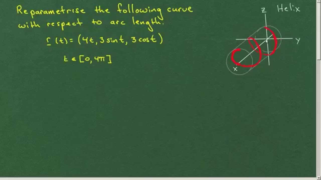 Reparametrising by arc length: the Helix - YouTube