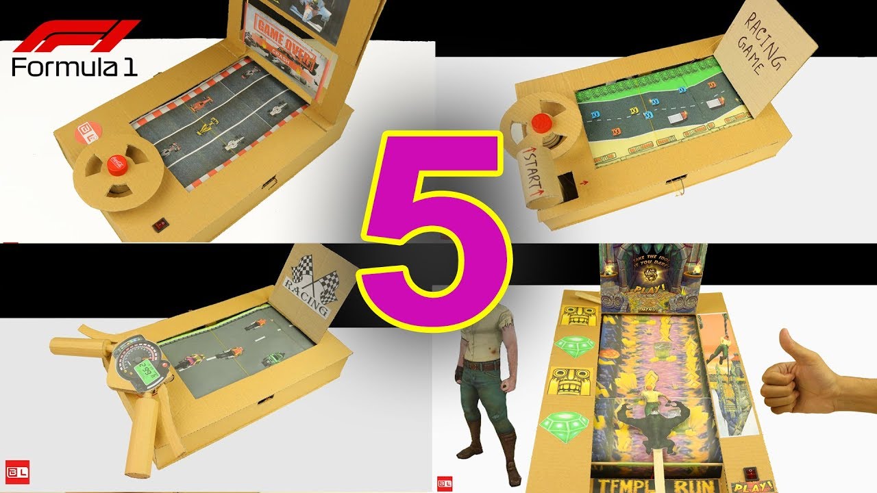 5 Amazing Cardboard Racing Games Compilation - YouTube