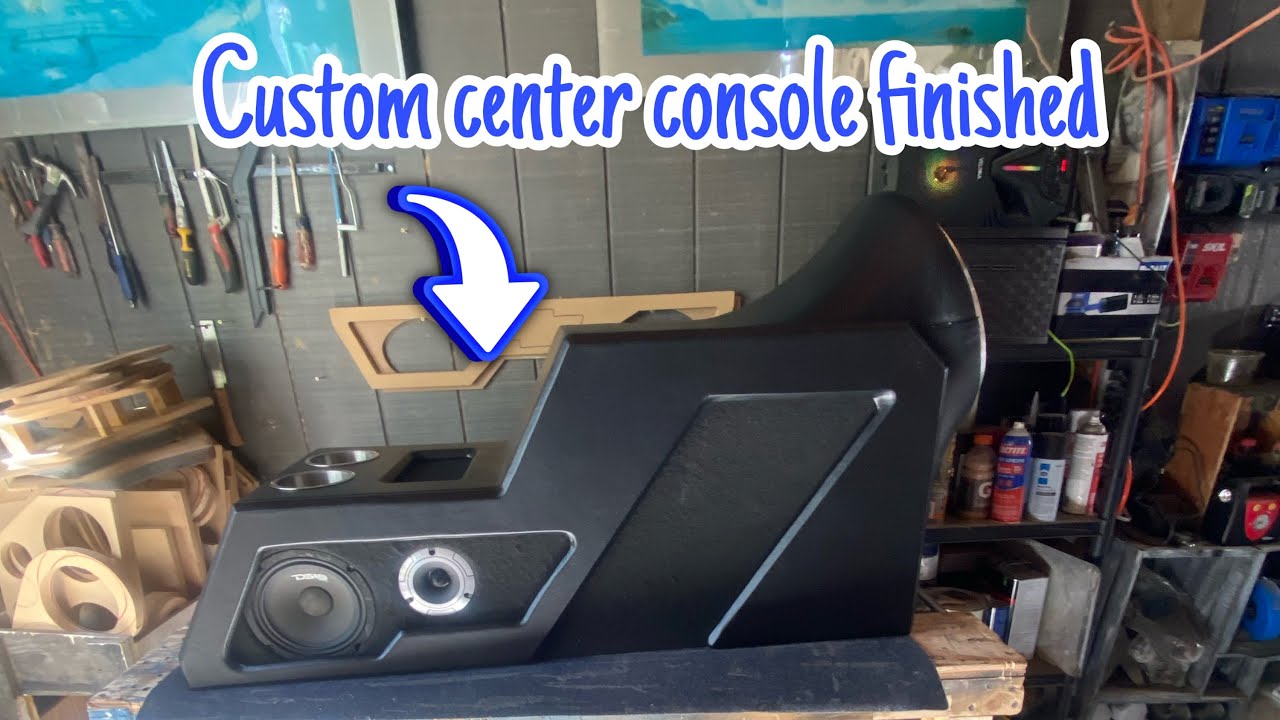 Custom fiberglass center console for 12 inch subwoofer - YouTube