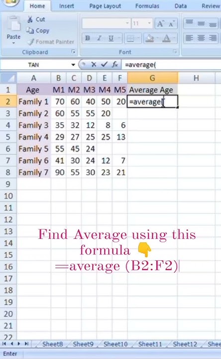 How to calculate average in excel || Shortcut trick || Typing || Typing ...