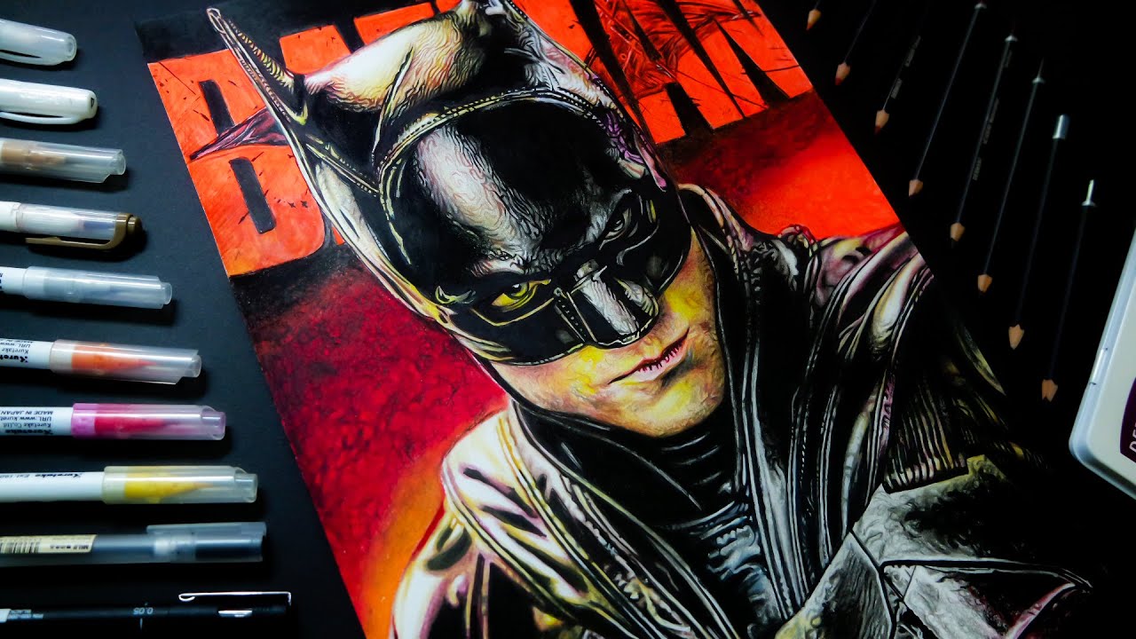 Drawing The Batman ( Robert Pattinson ) Time lapse | JayCarts - YouTube