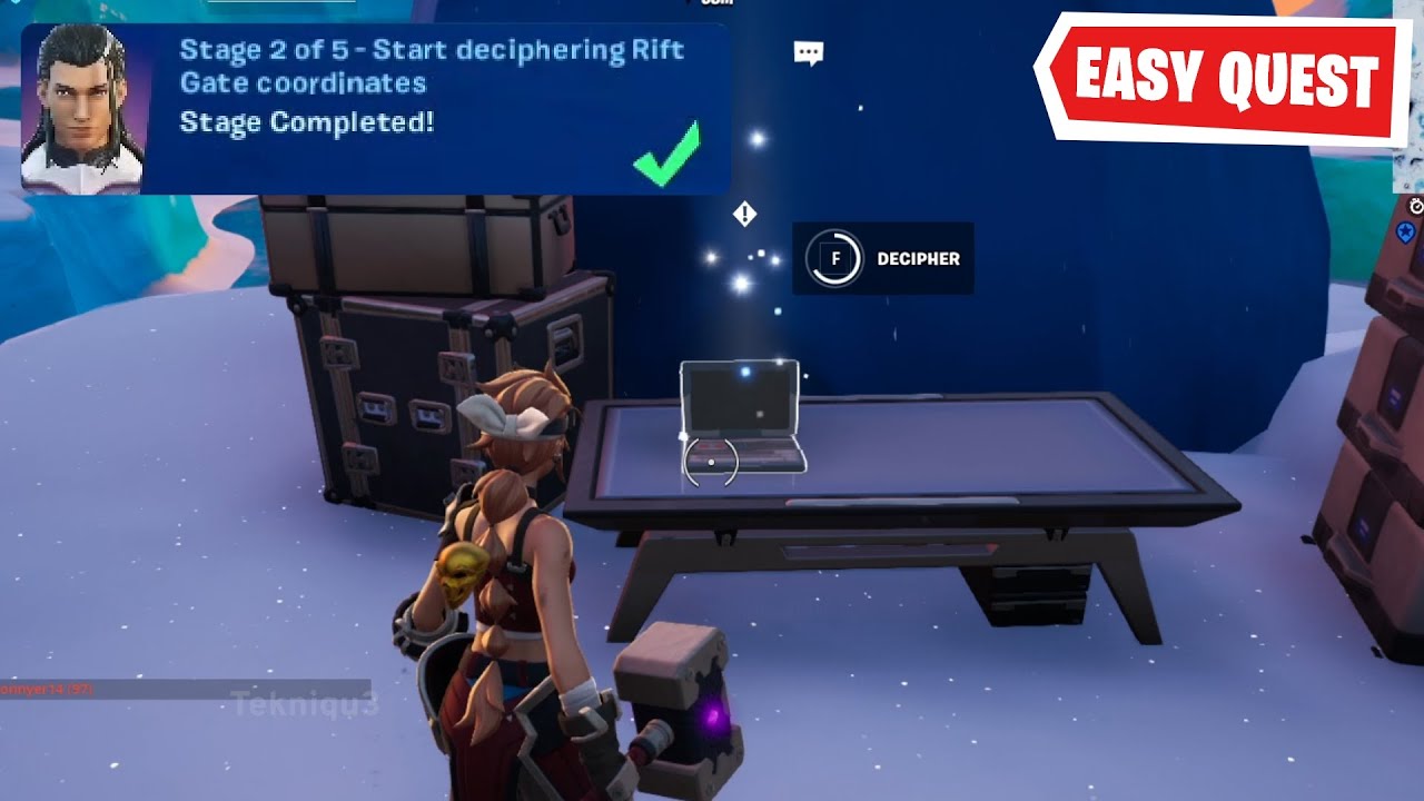 Start deciphering Rift Gate coordinates in Fortnite Oathbound Quest ...