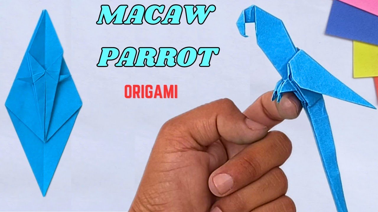 How to make macaw parrot origami. Paper parrot [Bird] origami tutorial ...