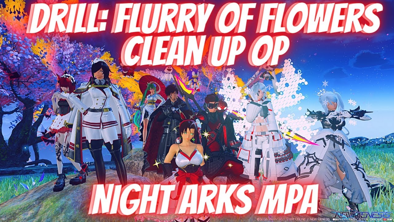 PSO2 NGS Drill: Flurry of Flowers Clean Up Op Night Arks MPA - YouTube