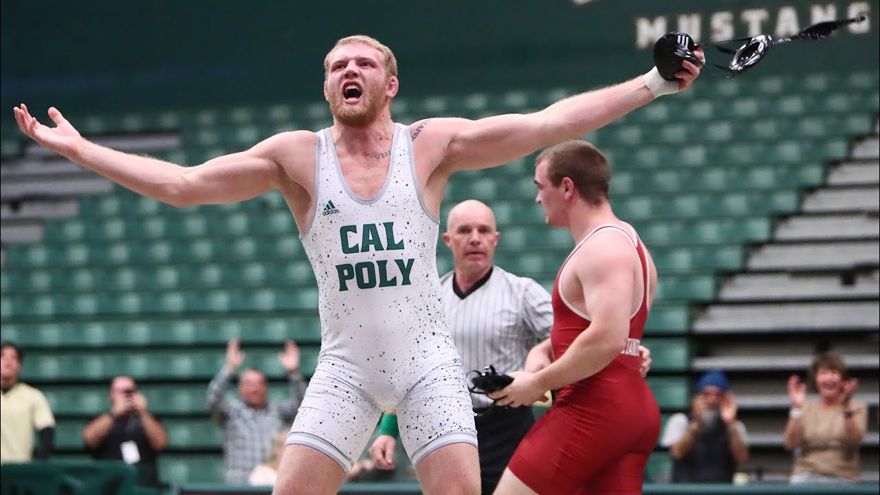 Cal Poly vs Stanford Wrestling Highlights - YouTube