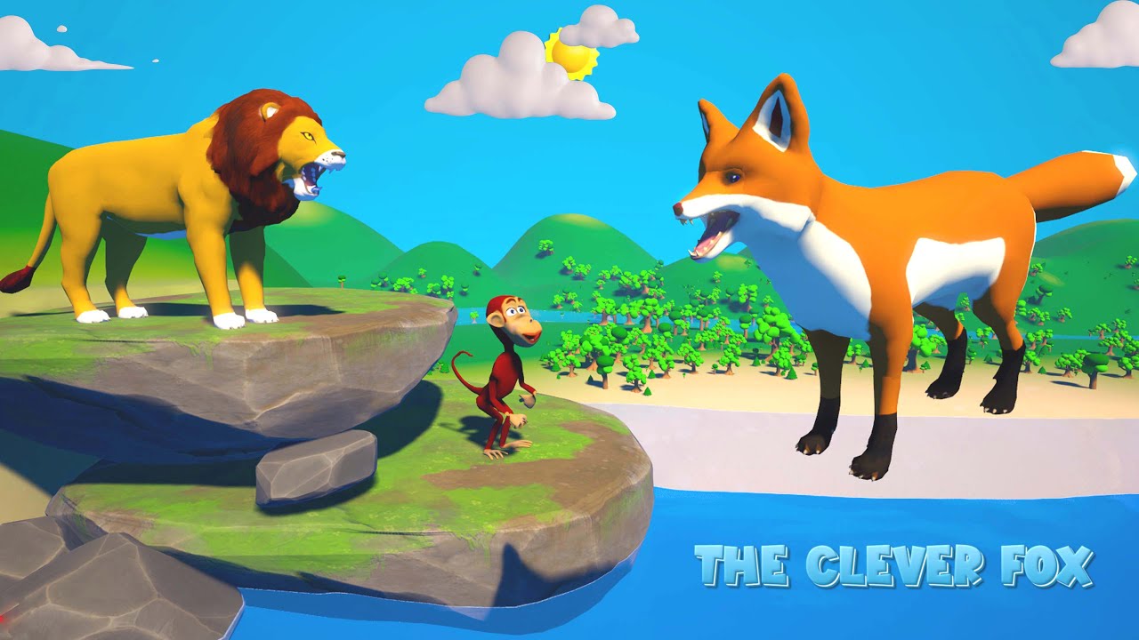 THE CLEVER FOX | The Intelligent Fox |THE FOX and THE LION Story in ...