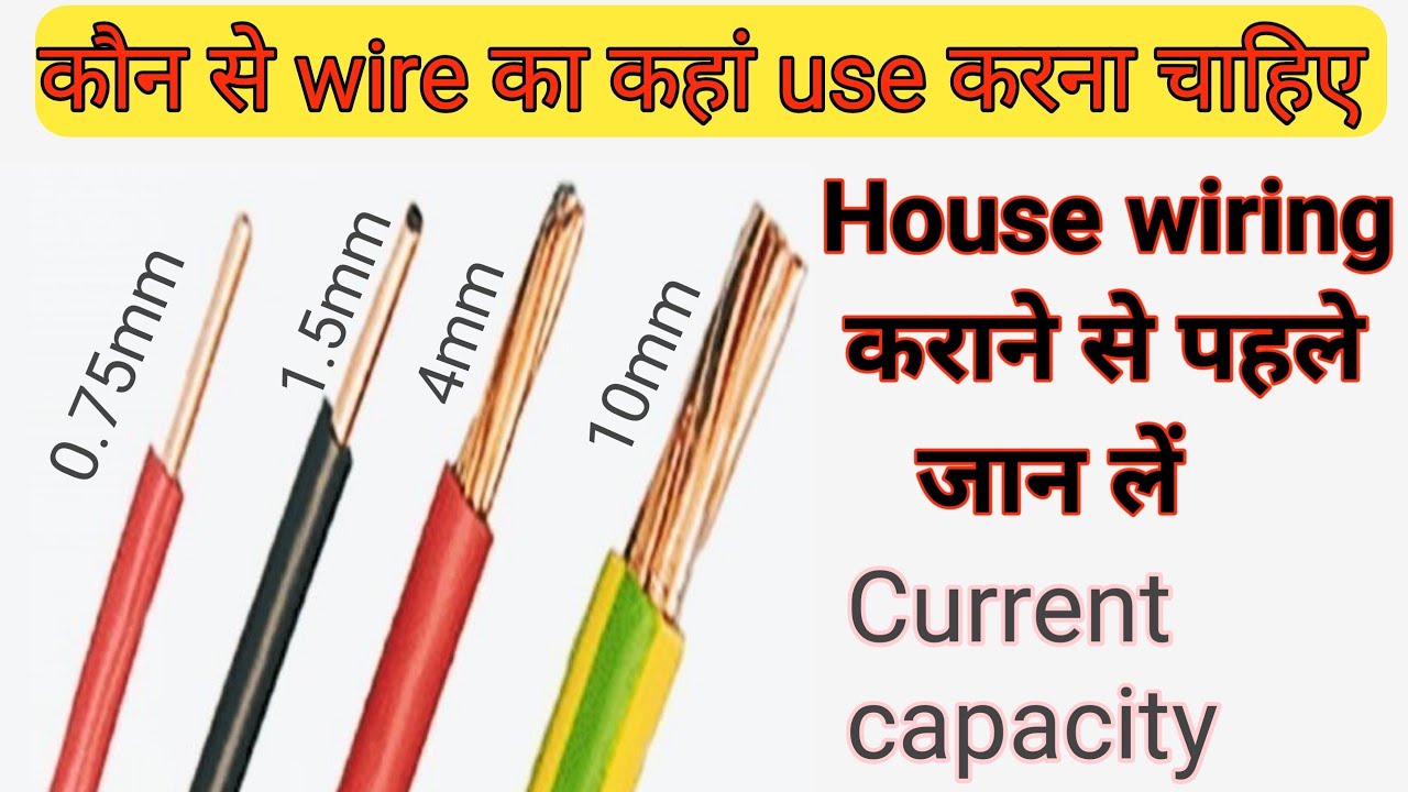 Wire size and current carrying capacity l type of wire use in house ...