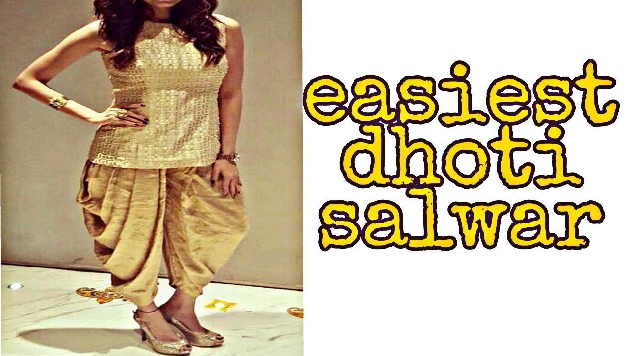 Dhoti salwar /Dhoti Pant /samosa salwar [cutting and stitching] - YouTube