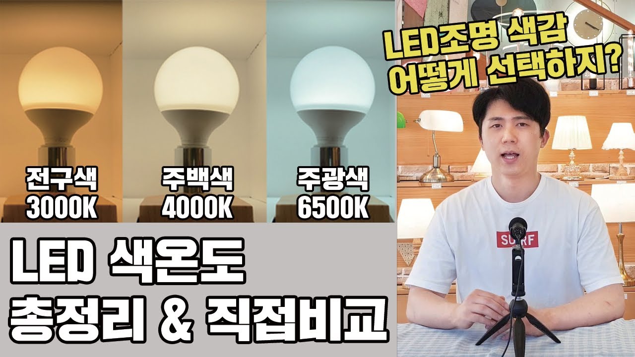 Led 조명 색감은 어떻게 선택해야 할까요 Led색온도 총 정리와 비교까지💡 주광색 주백색 전구색 Youtube